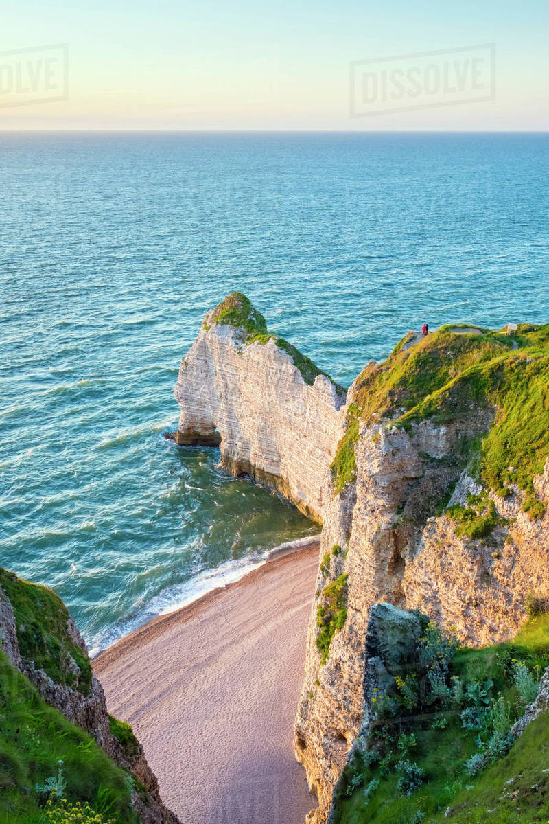 White chalk cliffs on the coast of the English Channel (La Manche ...