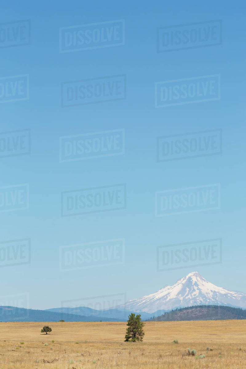 Central Oregon's High Desert with Mount Hood, part of the Cascade Range ...
