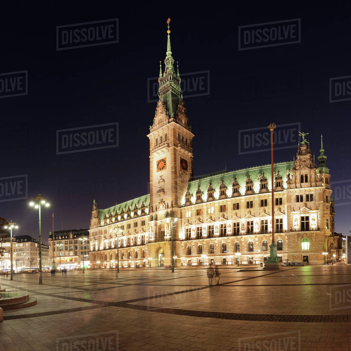 Rathaus (city hall) at Rathausmarkt place, Hamburg, Hanseatic City ...
