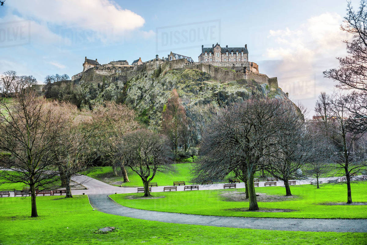Edinburgh Castle, UNESCO World Heritage Site, seen from Princes Street ...