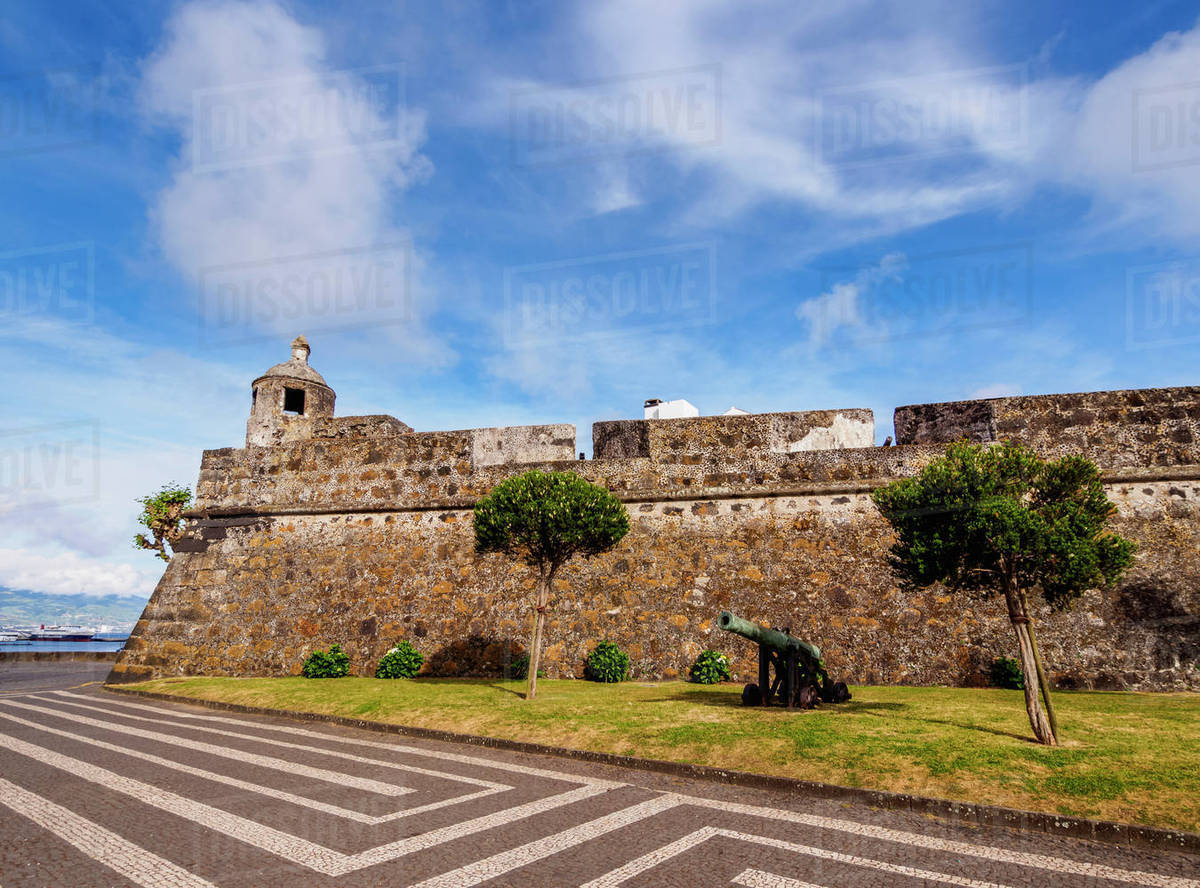 sao-bras-fort-ponta-delgada-sao-miguel--azores-portugal-atlantic-europe-stock