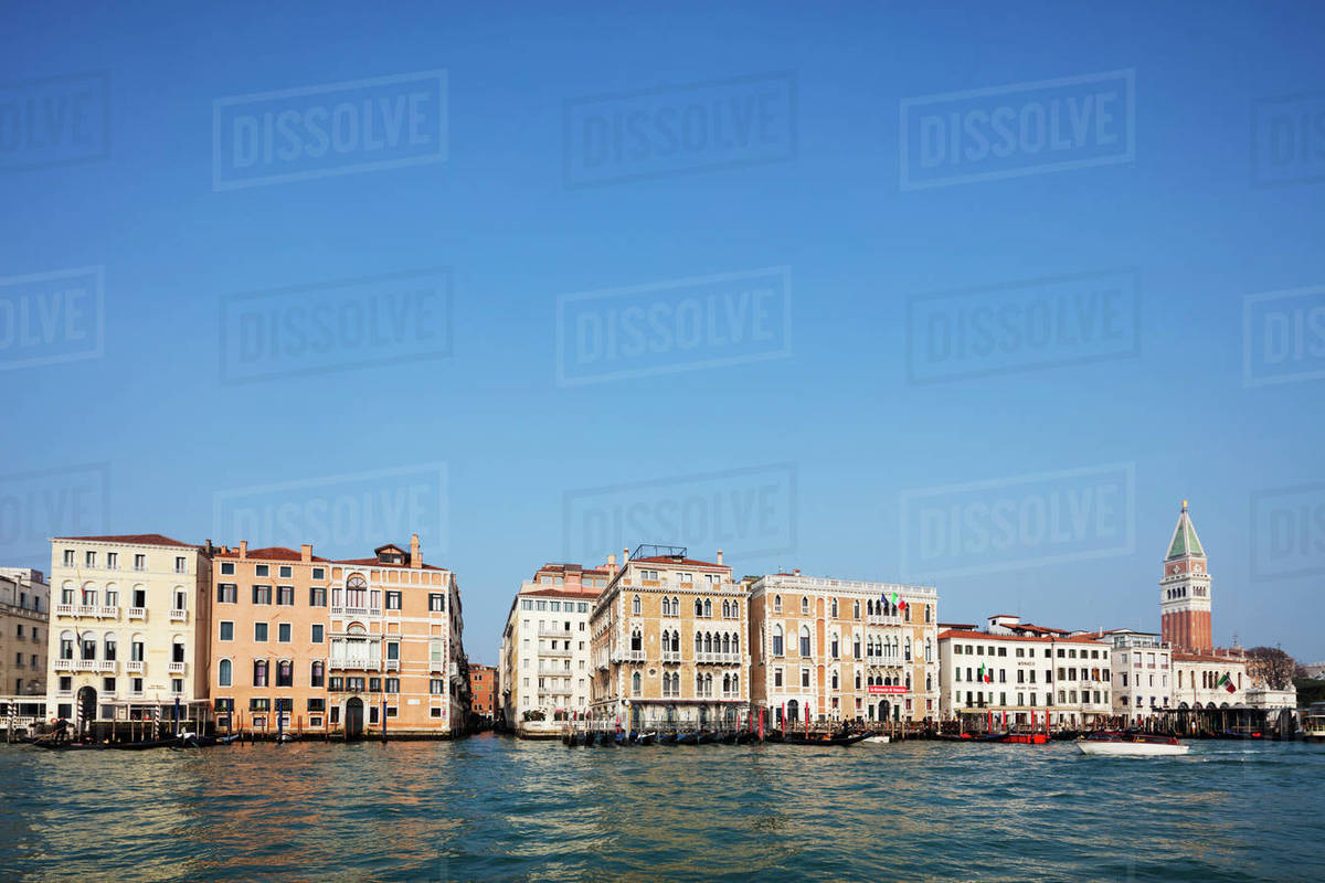 Historic Venetian buildings on the Grand Canal, Venice, UNESCO World ...