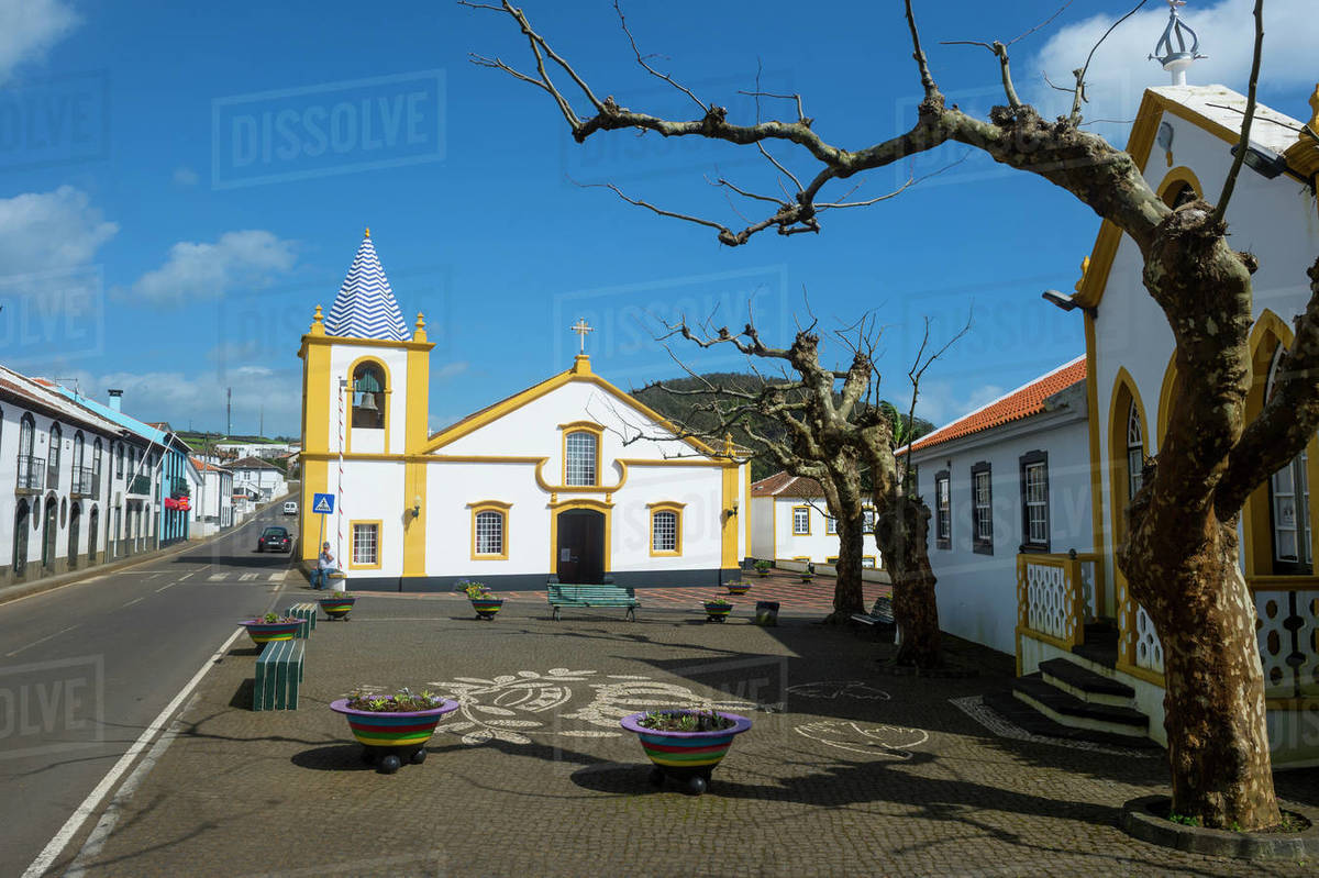 Church in Santa Barbara, Island of Terceira, Azores, Portugal, Atlantic ...