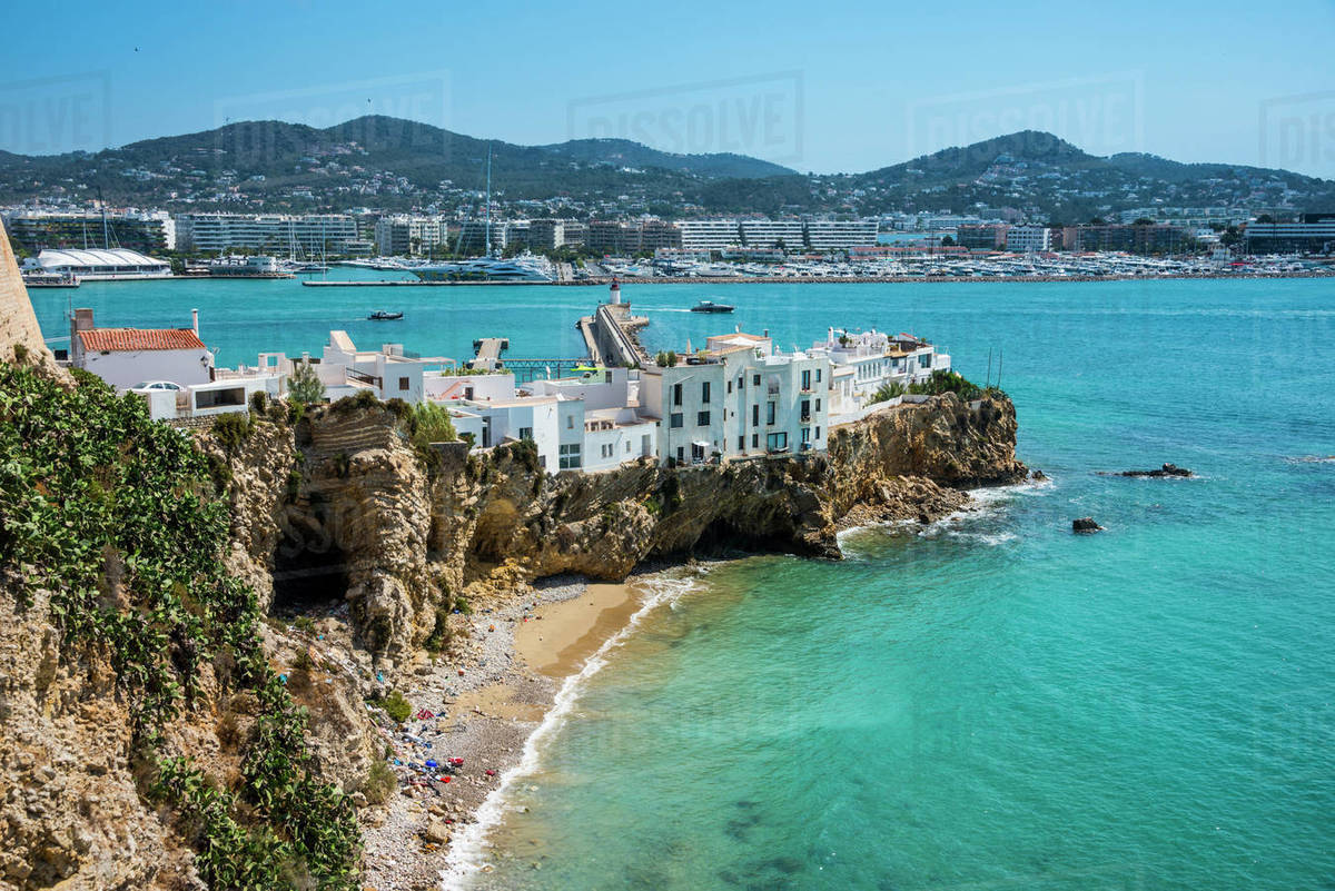 View over Eivissa Town (Ibiza Town), Ibiza, Balearic Islands, Spain ...
