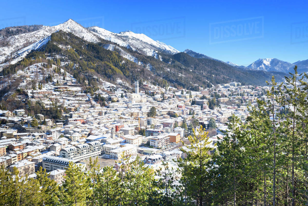 Village of Clusone in winter, Clusone, Val Seriana, Bergamo province ...