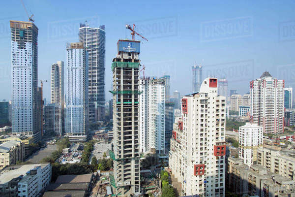 City skyline of modern office and residential buildings, Mumbai ...