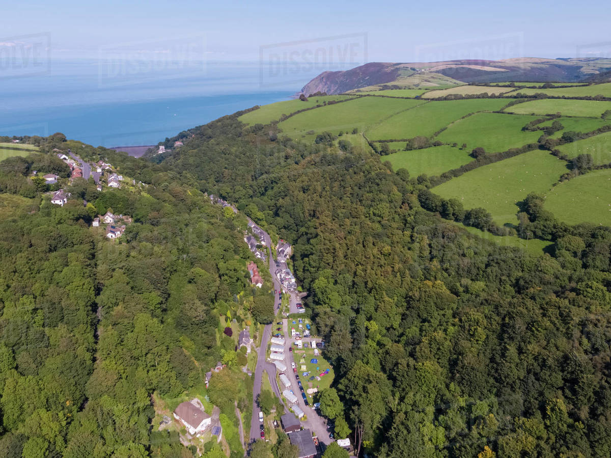 Wooded valley on the north Devon coast, Lynton, Exmoor, Devon, England ...
