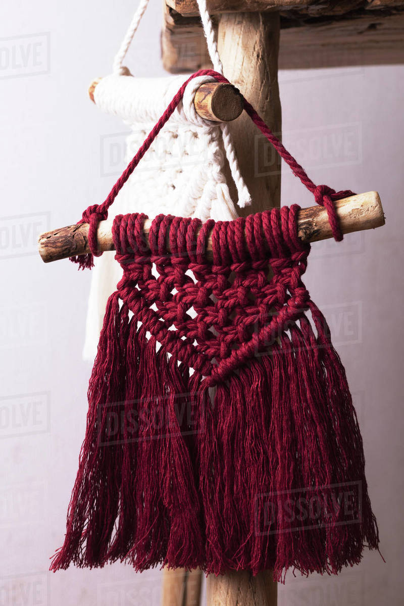 Beautiful macrame panel in the interior - Stock Photo - Dissolve