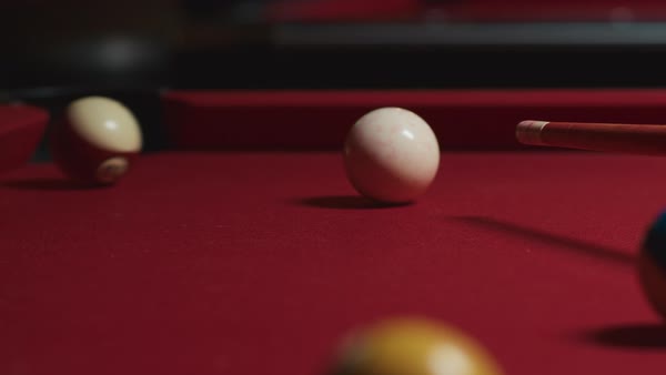 Pool ball missed the hole in billiard hobby game - Stock Video Footage ...