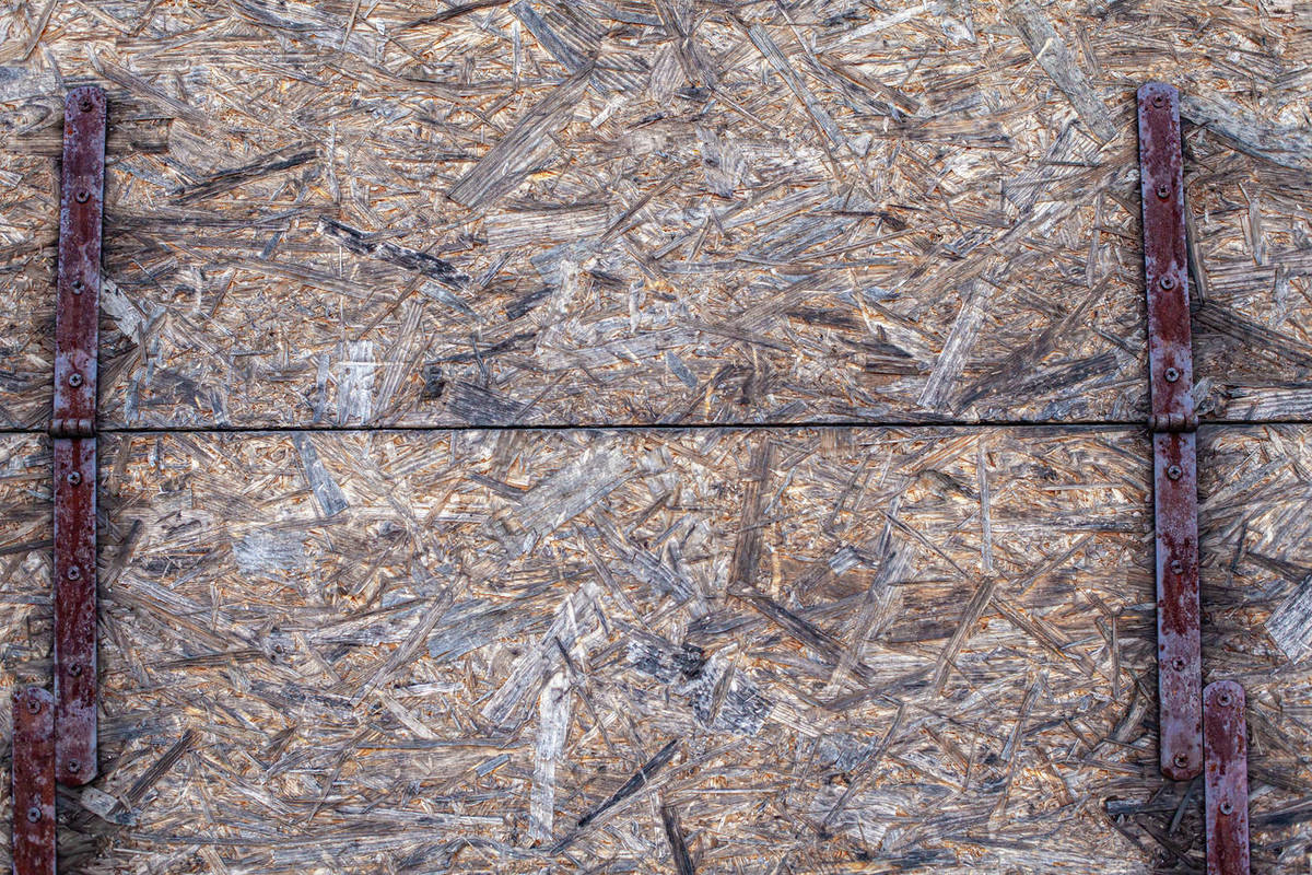 plastic of pressed wood connected by metal sheets. - Royalty-free Stock ...