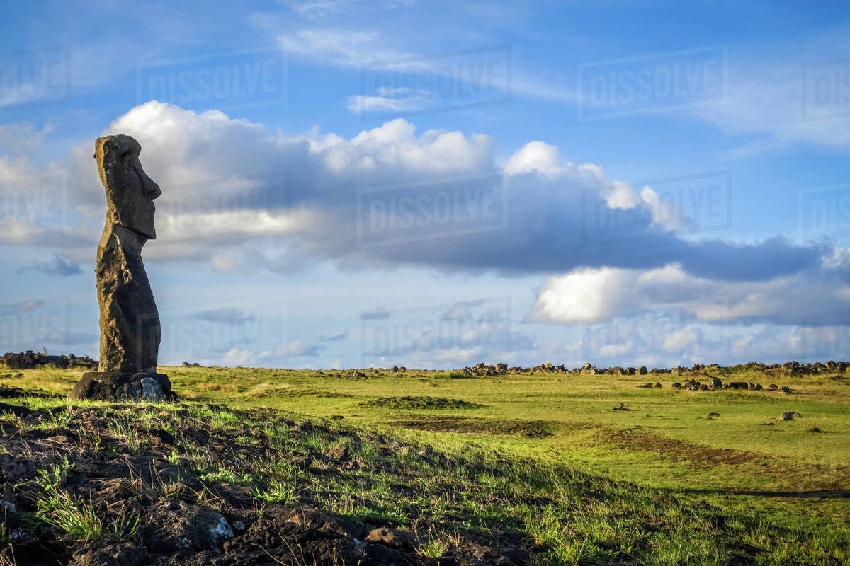 Moai statue, ahu akapu, easter island, Chile - Royalty-free Stock Photo ...