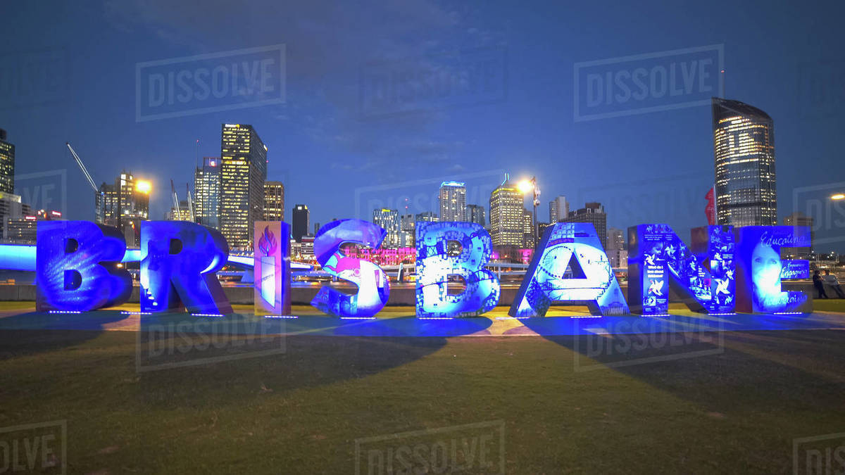 BRISBANE, AUSTRALIA, MARCH 7, 2017: night shot of the large brisbane ...