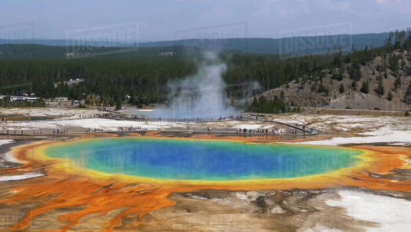 Grand prismatic pool in yellowstone national park, USA - Royalty-free ...