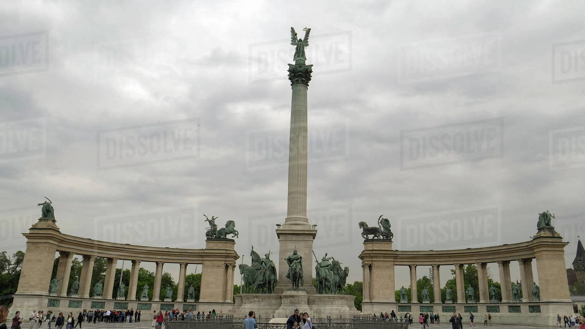 BUDAPEST, HUNGARY: wide shot of the millennium monument - Stock Photo ...