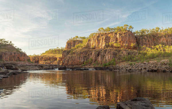 rapids at the top of the first gorge at nitmiluk gorge, also known as ...
