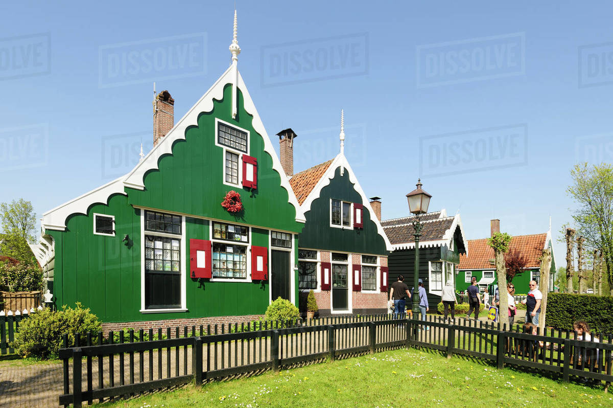 Zaanse Schans, Netherlands - 22 April 2019: Tourists sightseeng ...