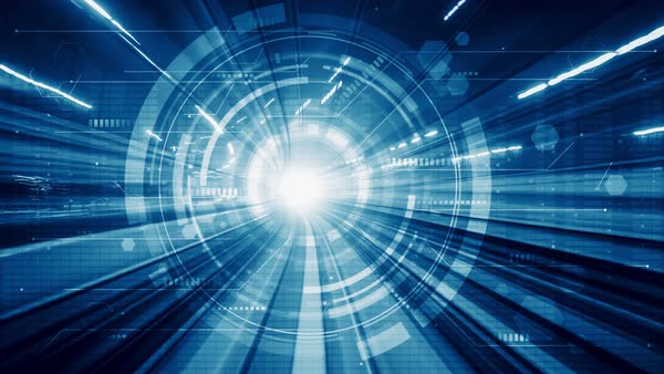 Loopable video of digital data flow on road in concept of program ...