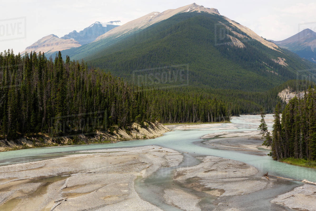 Canada, Alberta, Jasper National Park, Sunwapta River - Royalty-free ...