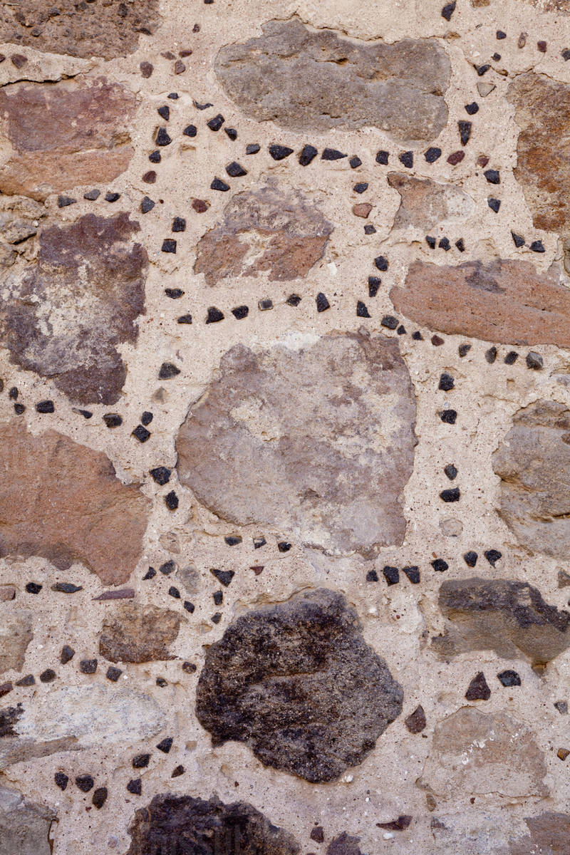 Mexico, San Miguel de Allende. Detail of traditional stone work on wall ...