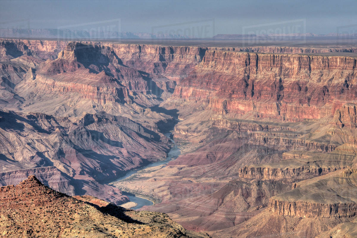 View of canyon and Colorado River from Lipan Point, Grand Canyon ...