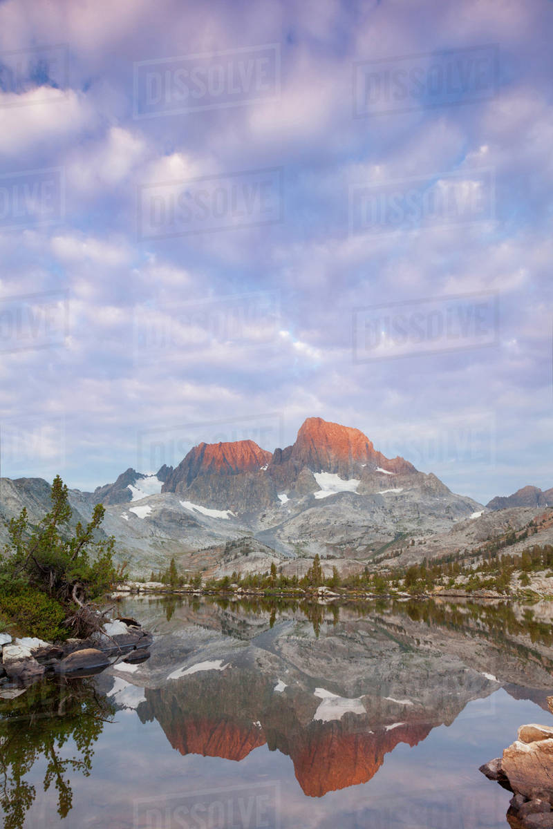 USA, California, Inyo National Forest. Mount Ritter and Banner Peak ...