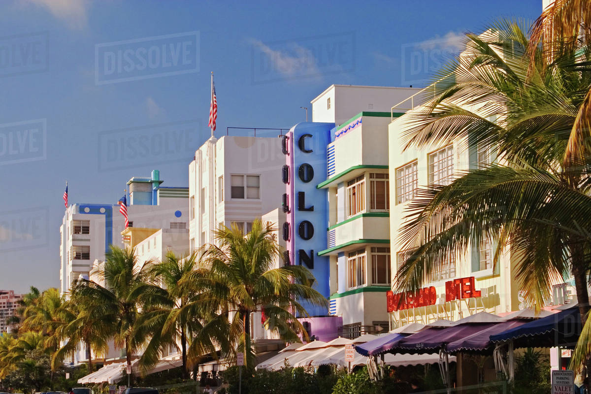 Art Deco district of South Beach, Miami Beach, Florida - Royalty-free ...