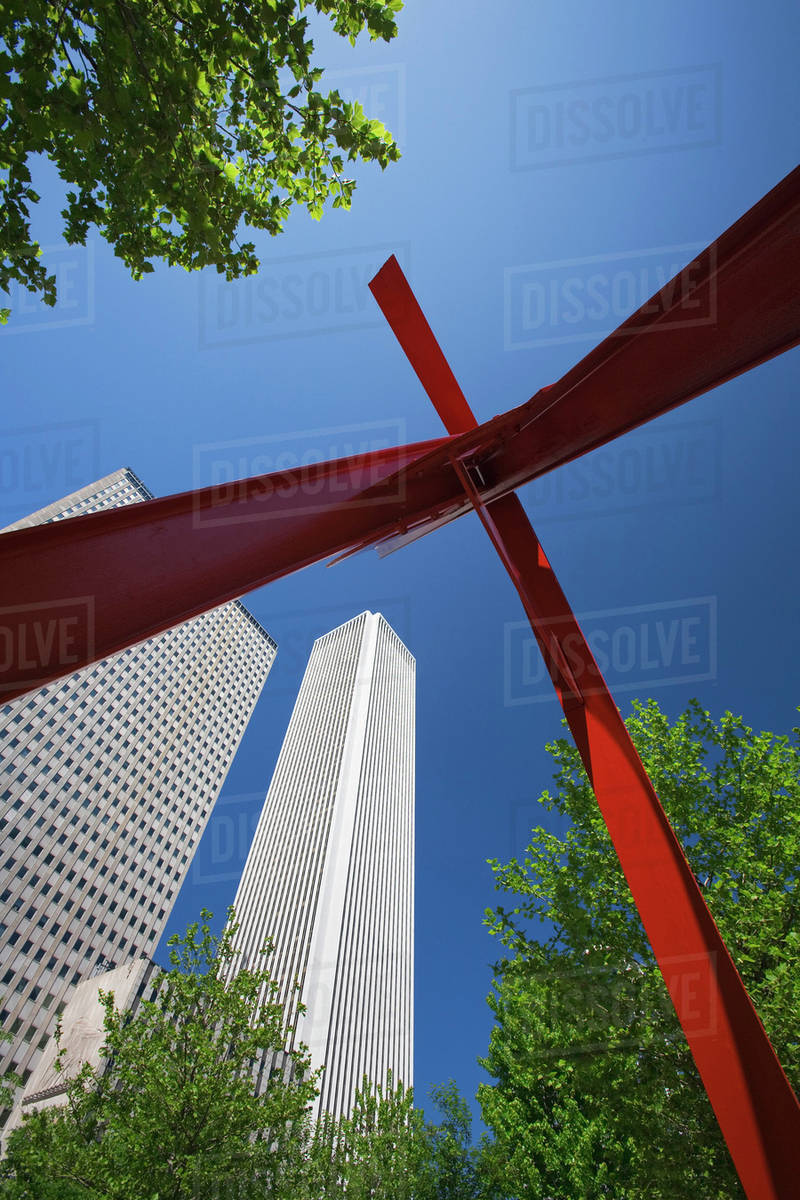 USA, Illinois, Chicago. Metal sculpture by Mark di Suvero. - Stock ...