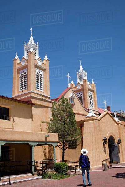 NM, New Mexico, Albuquerque, San Felipe de Neri Church, founded 1706 ...