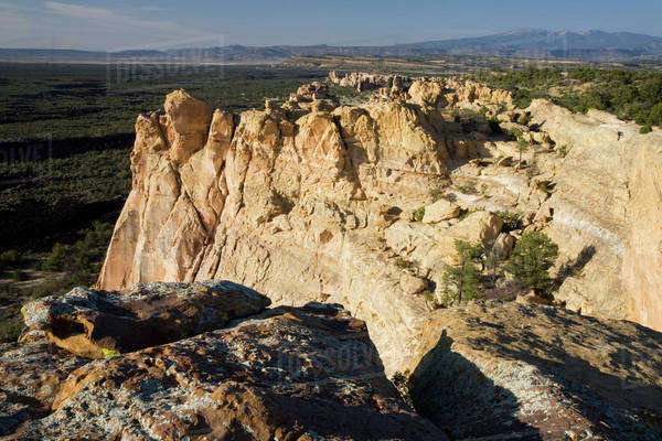 NM, New Mexico, El Malpais National Monument, Sandstone Bluffs Overlook ...