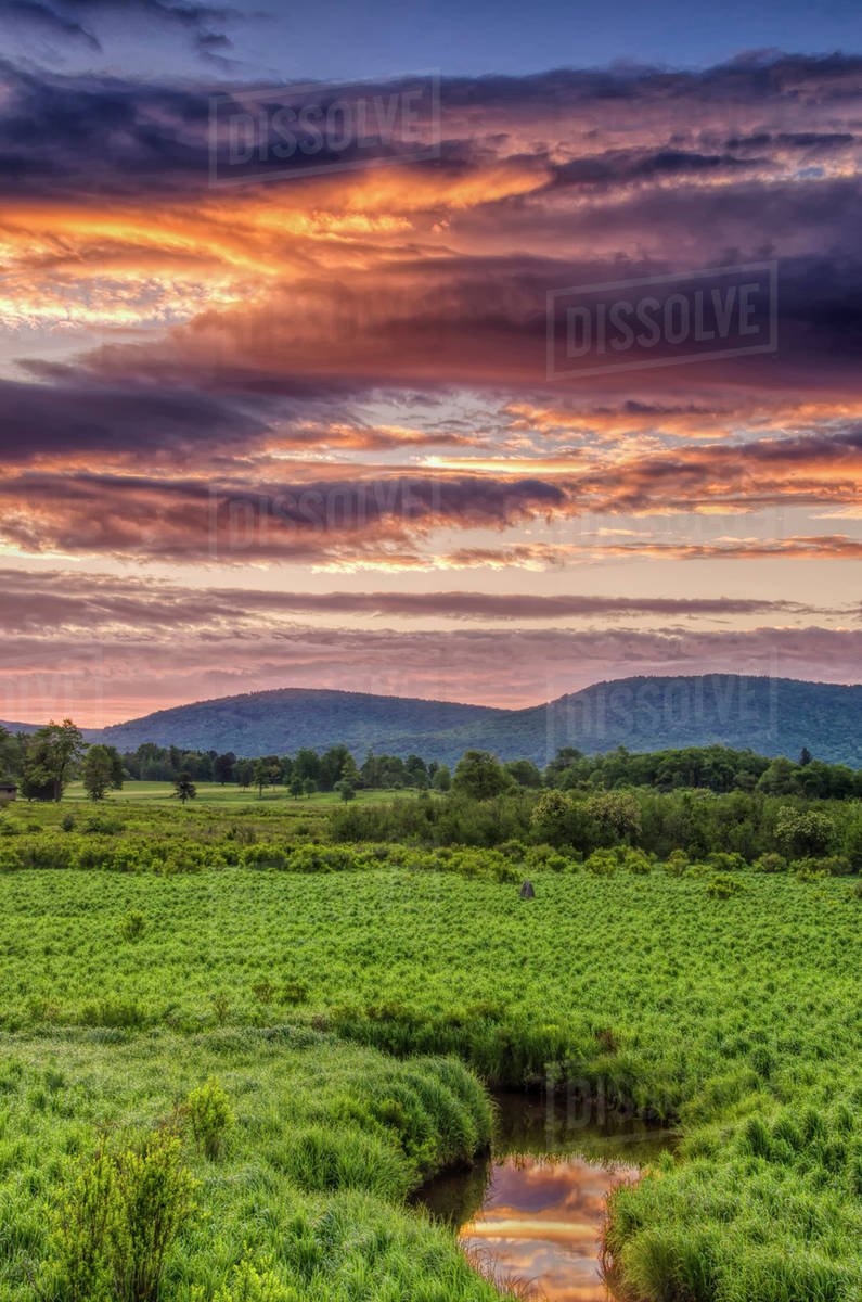 USA, West Virginia, Davis. Landscape of the Cannan Valley at sunset ...