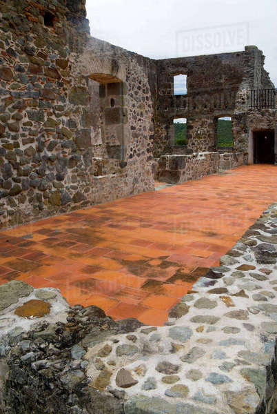 MARTINIQUE. French Antilles. West Indies. Ruins at Chateau Dubuc on the ...