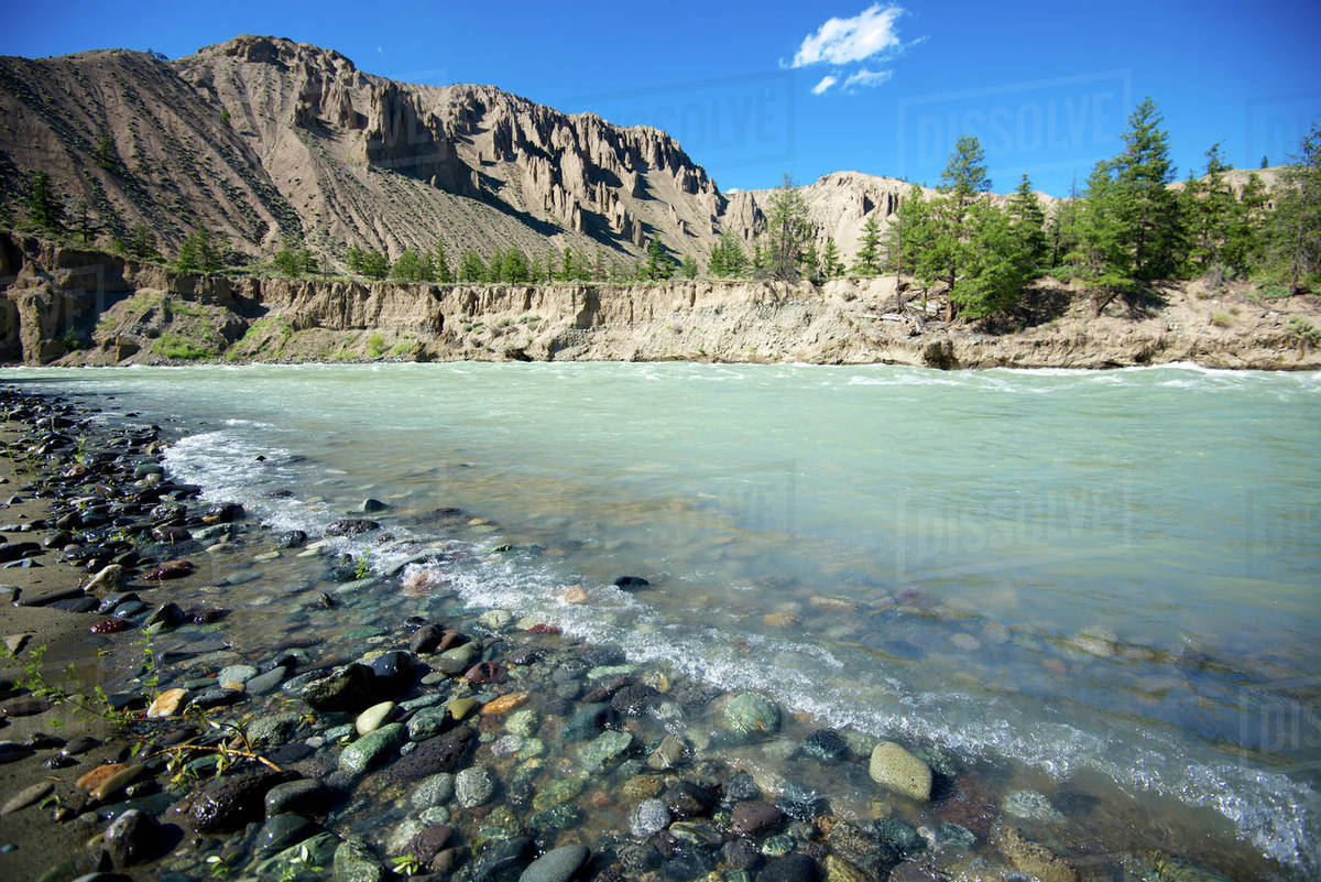 The glacier fed Chilcotin River in B.C.'s grasslands flows through ...