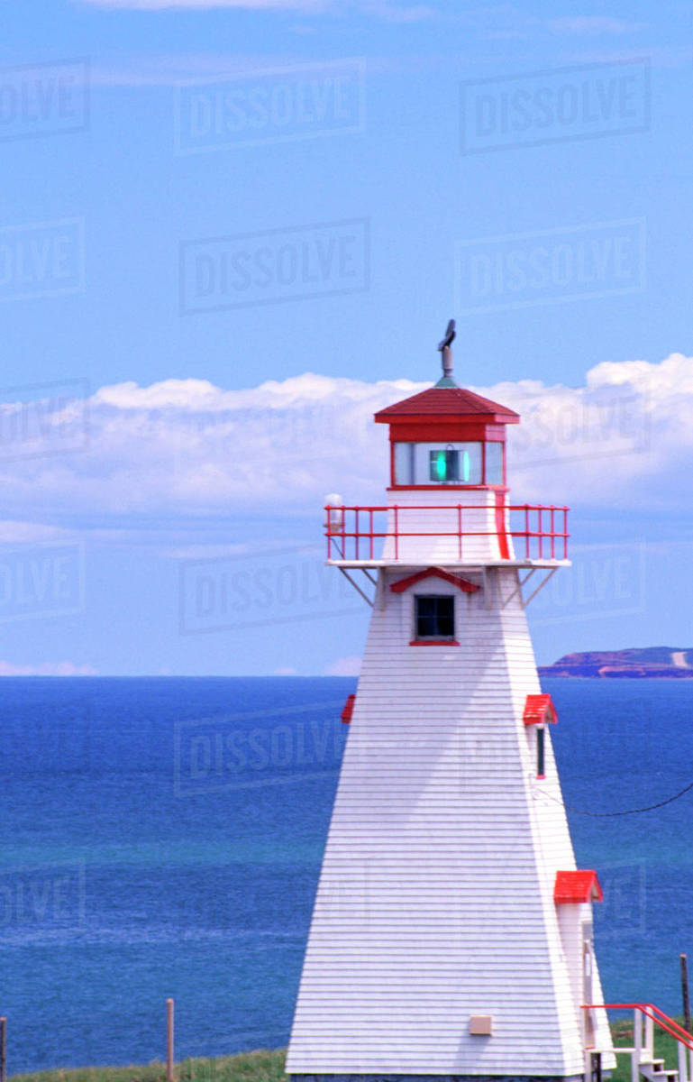 N.A. Canada, Prince Edward Island. Cape Tryon lighthouse. - Stock Photo ...