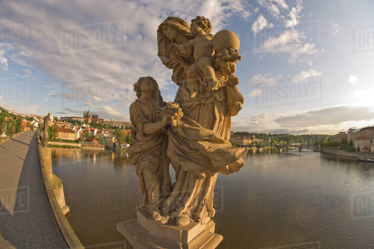 View from Charles Bridge (Karluv most), founded in 1357, Baroque ...