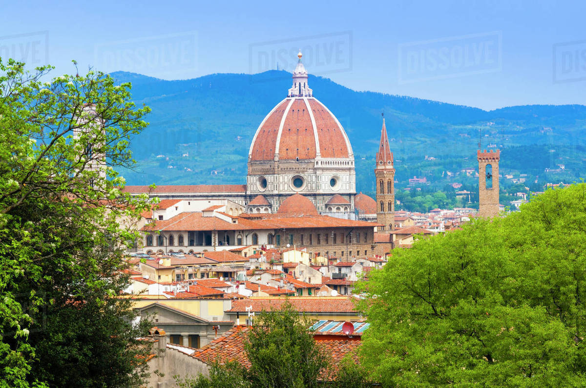 View of city center of Florence, Firenze, UNESCO World Heritage site ...