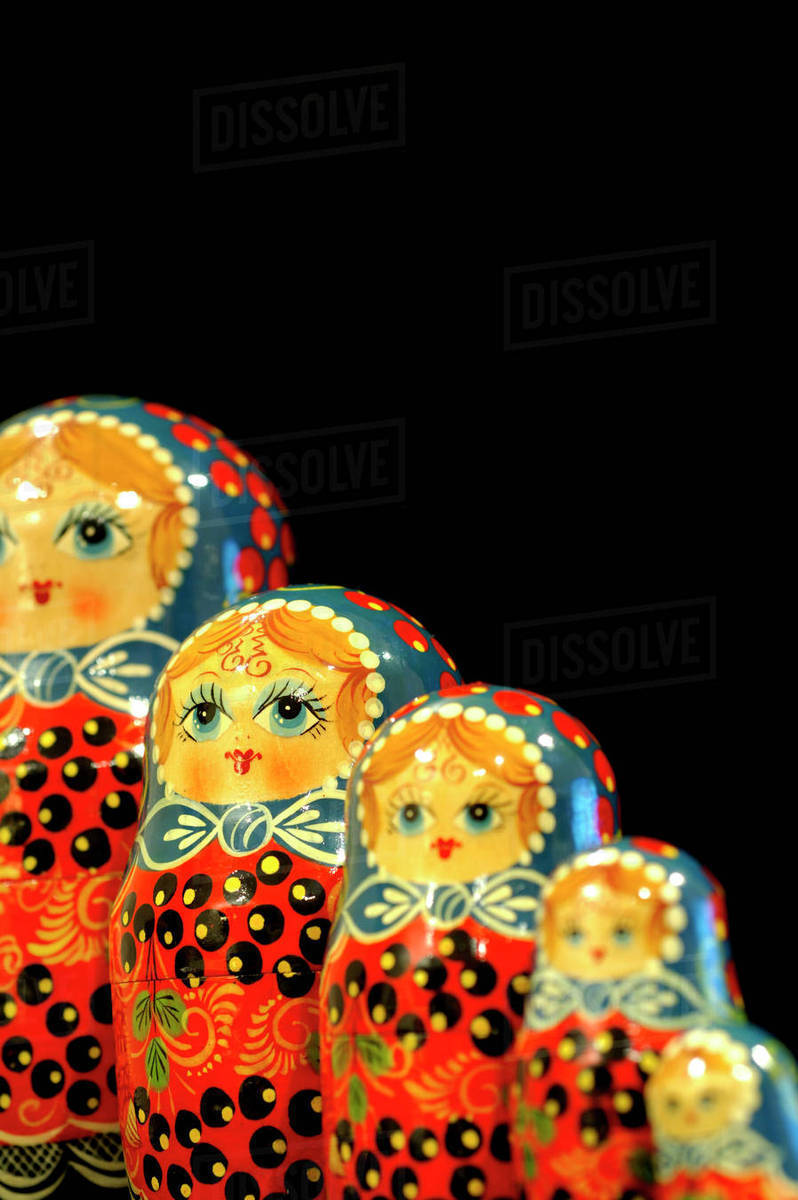 Asia, Russia. Typical Russian handicrafts. Traditional Matrushka ...
