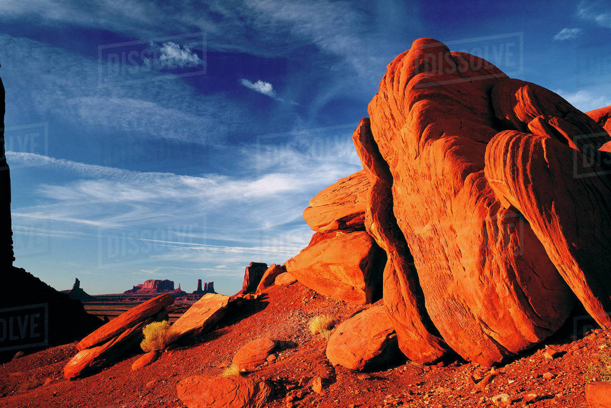 Rock formations of Monument Valley in the Navajo Nation, Arizona & Utah ...
