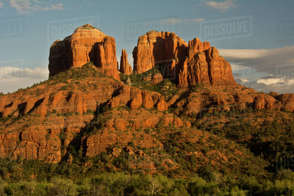 Cathedral Rock, Sunset from Secret Canyon, Slick Rock Trail, Sedona ...