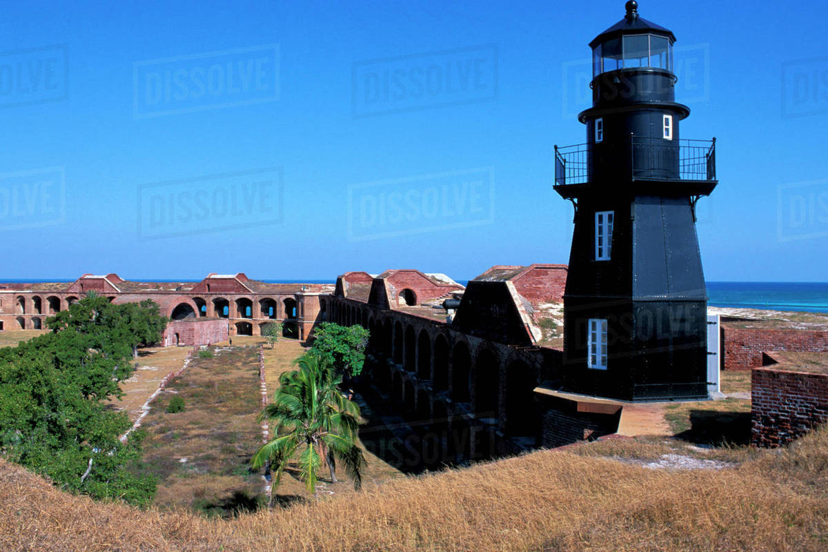USA, FL, Florida Keys, Fort Jefferson, 1846, stands on Garden Key, Dry ...