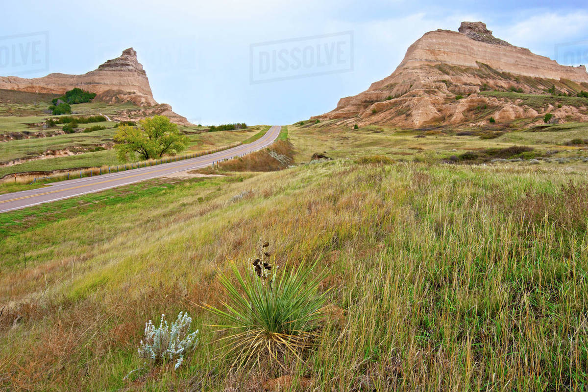 As the Oregon Trail leaves Nebraska heading west it passes Scotts Bluff ...