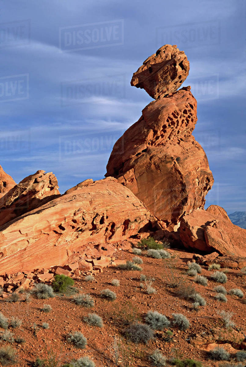 North America, USA, Nevada, Valley of Fire State Park. Balance Rock or ...