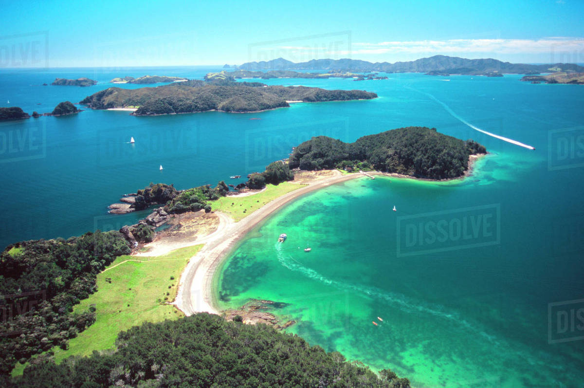 Motuarohia Island / Roberton Island, Bay of Islands, Northland - aerial ...