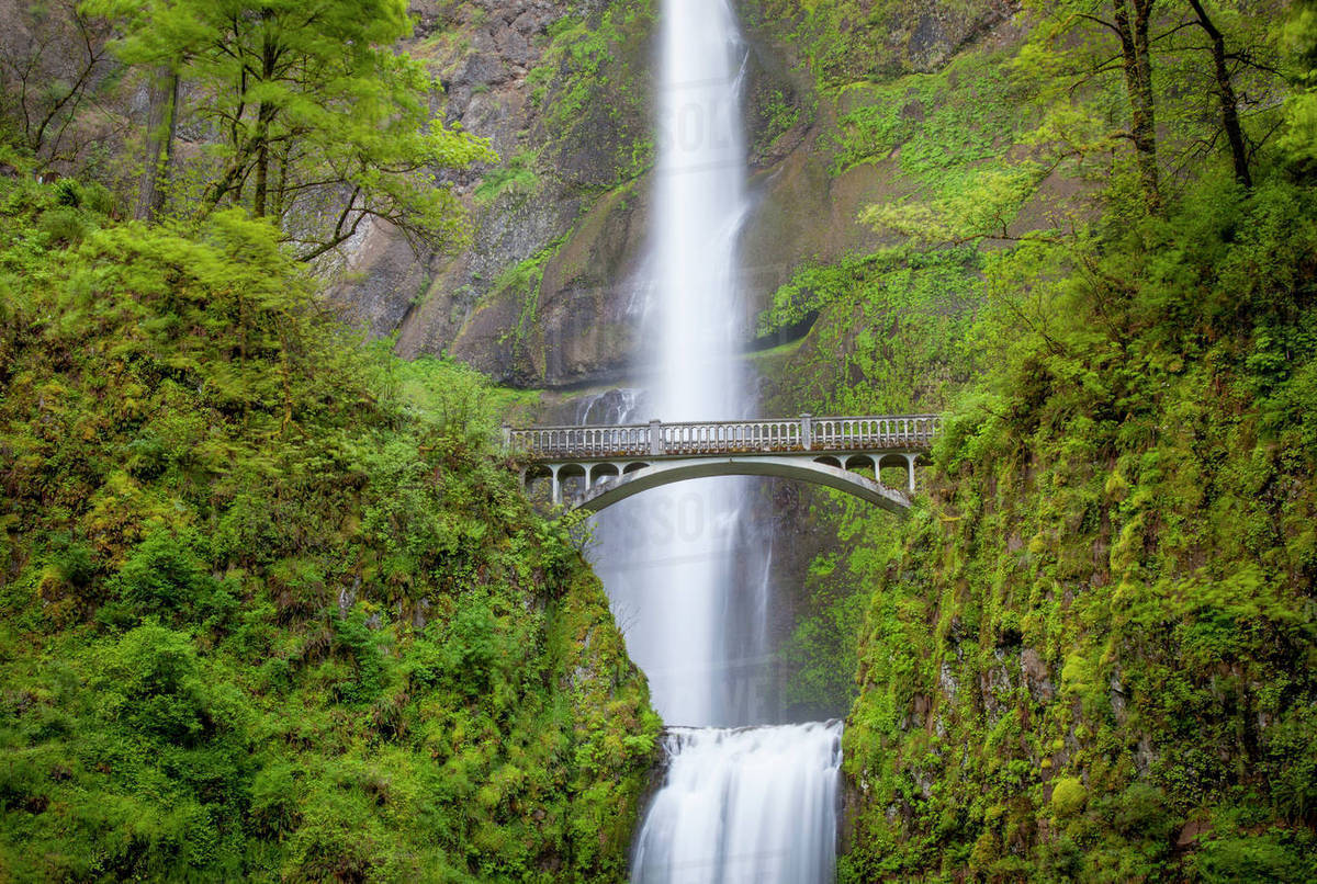 Multnomah Falls in the Columbia River Gorge near Portland, Oregon, USA ...