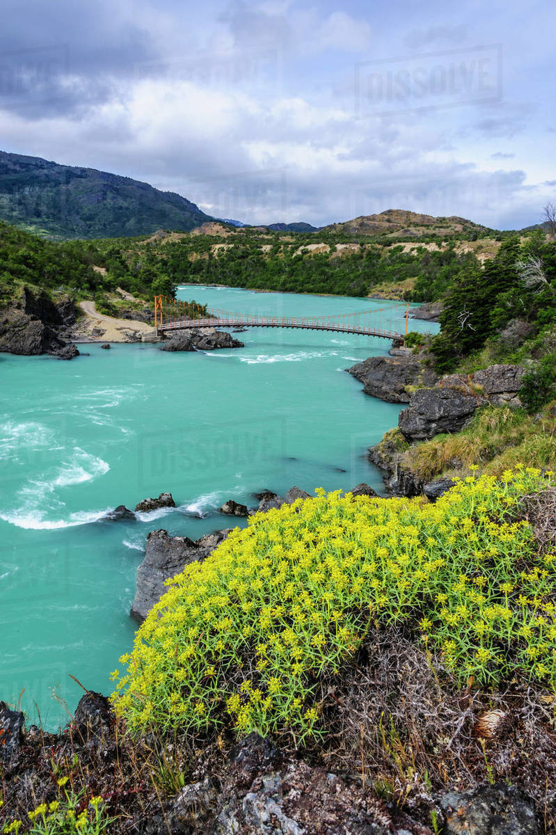 Chile, Aysen. Bridge across Baker River. - Royalty-free Stock Photo ...