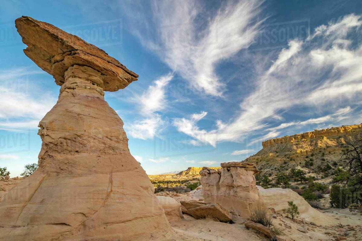 USA, New Mexico, Ojito Wilderness. Eroded desert rocks. - Royalty-free ...