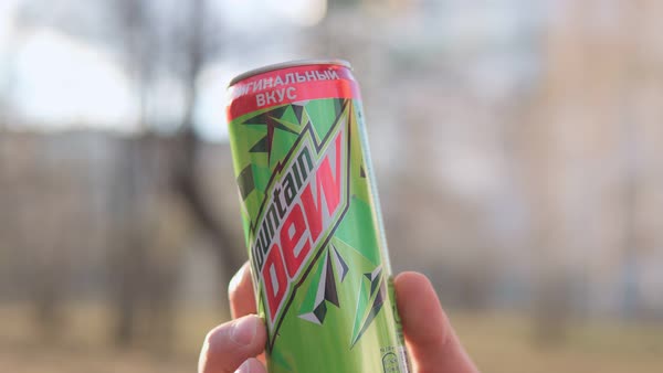 Can of Mountain Dew drink. Mountain Dew citrus-flavored soft drink ...