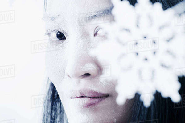 Woman's face covered in powder - Royalty-free Stock Photo | Dissolve