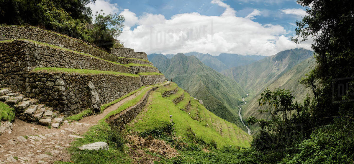 Intipata on the Inca trail, Inca, Huanuco, Peru, South America ...