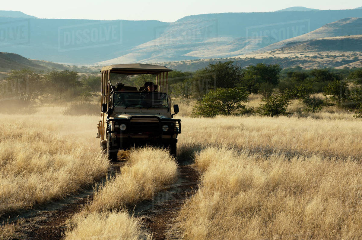 Off-road safari vehicle, Palmwag Concession, Damaraland, Namibia ...