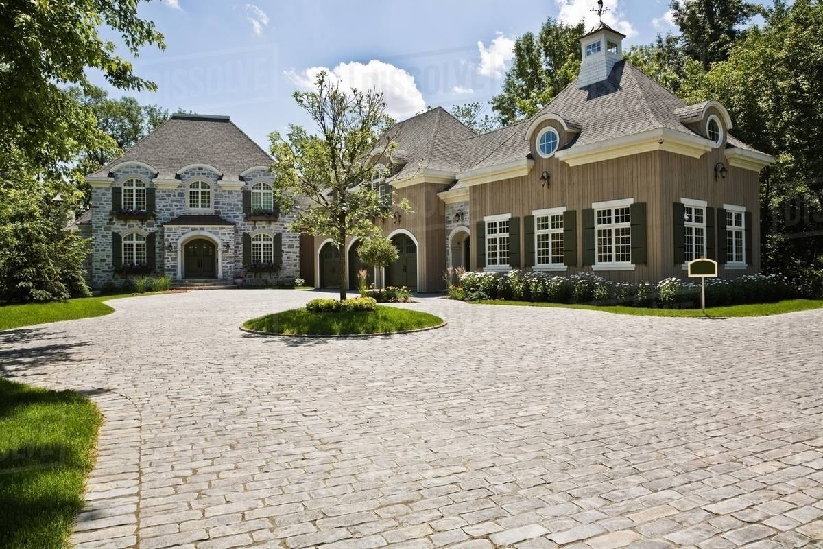 Large house and driveway - Stock Photo - Dissolve